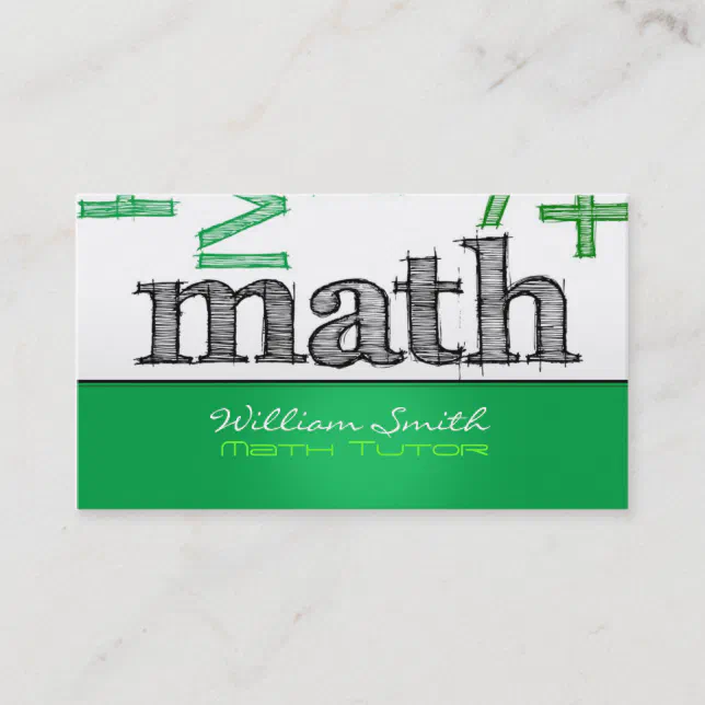 Tutorial Math Business Card | Zazzle