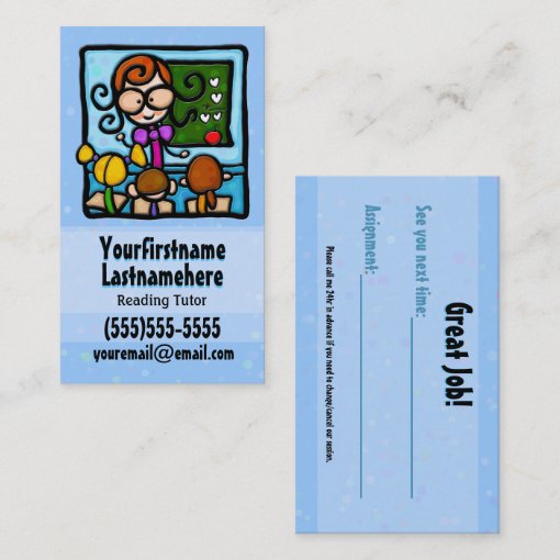 Tutoring.Tutor.Appointment reminder.Custom text Appointment Card | Zazzle