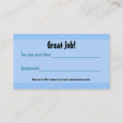 Tutoring.Tutor.Appointment reminder.Custom text Appointment Card | Zazzle