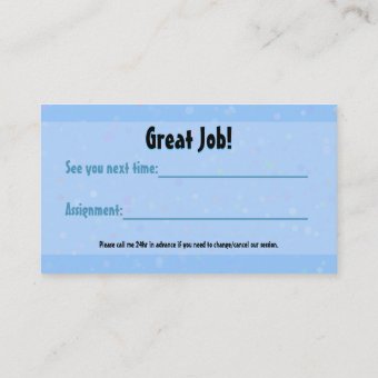 Tutoring.Tutor.Appointment reminder.Custom text Appointment Card | Zazzle