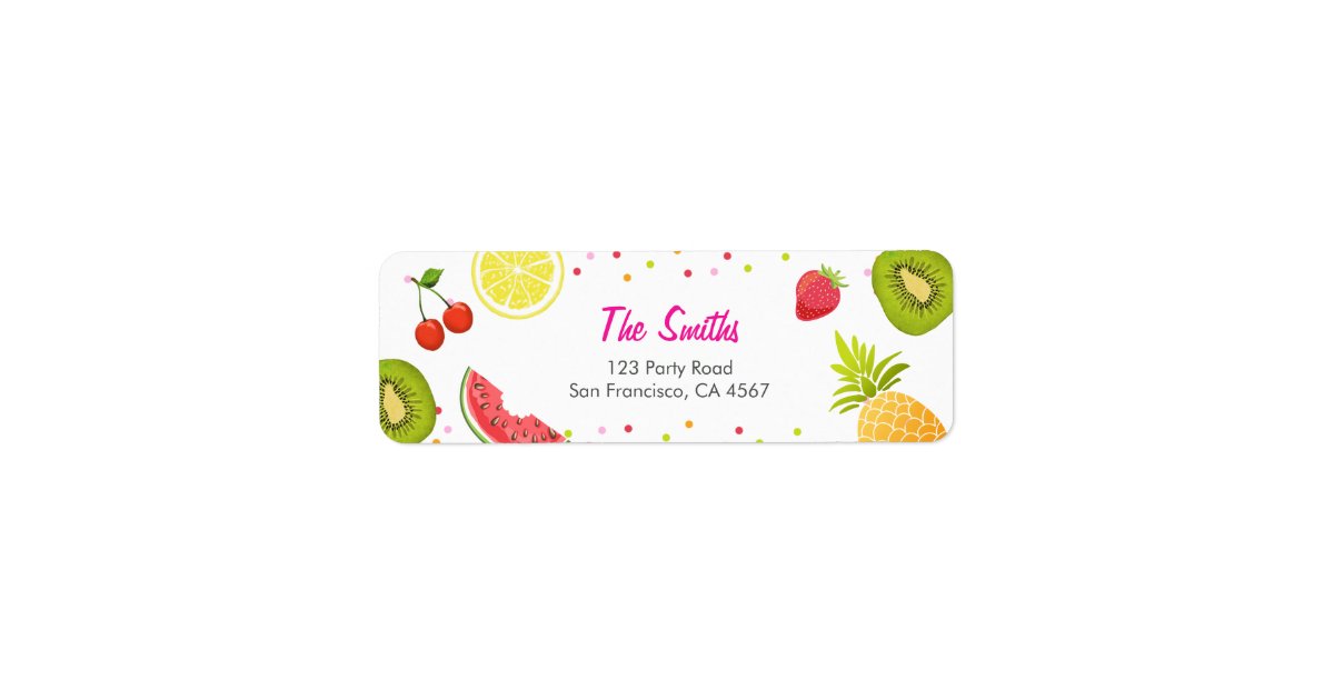 Tutti-frutti Address Label Fruit Picnic Fruity | Zazzle