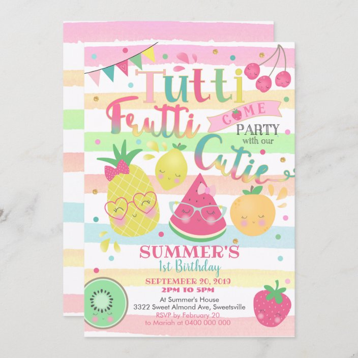 Tutti Frutti Party Invitation - Fruit Invitation | Zazzle.com