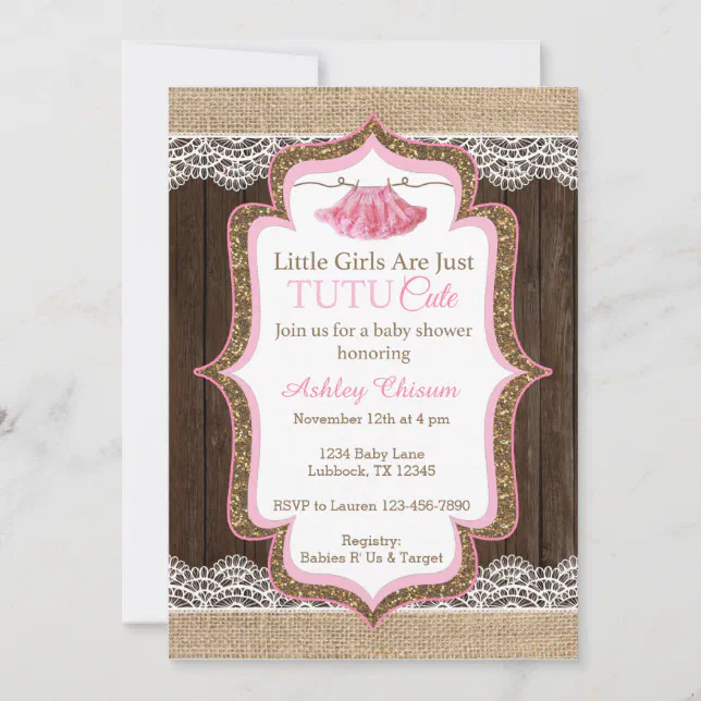 Tutu Cute Baby Shower Invitation | Zazzle