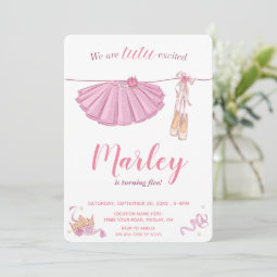 Tutu Excited Ballerina Any Age Birthday Party Invitation | Zazzle
