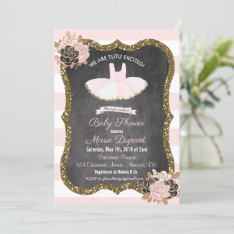 Tutu Excited Tutu Baby Shower Invitation | Zazzle