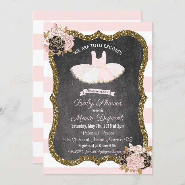 Tutu Excited Tutu Baby Shower Invitation | Zazzle