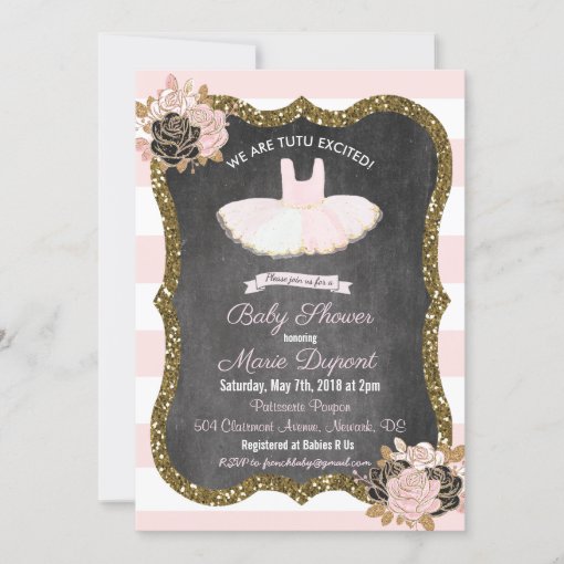 Tutu Excited Tutu Baby Shower Invitation | Zazzle