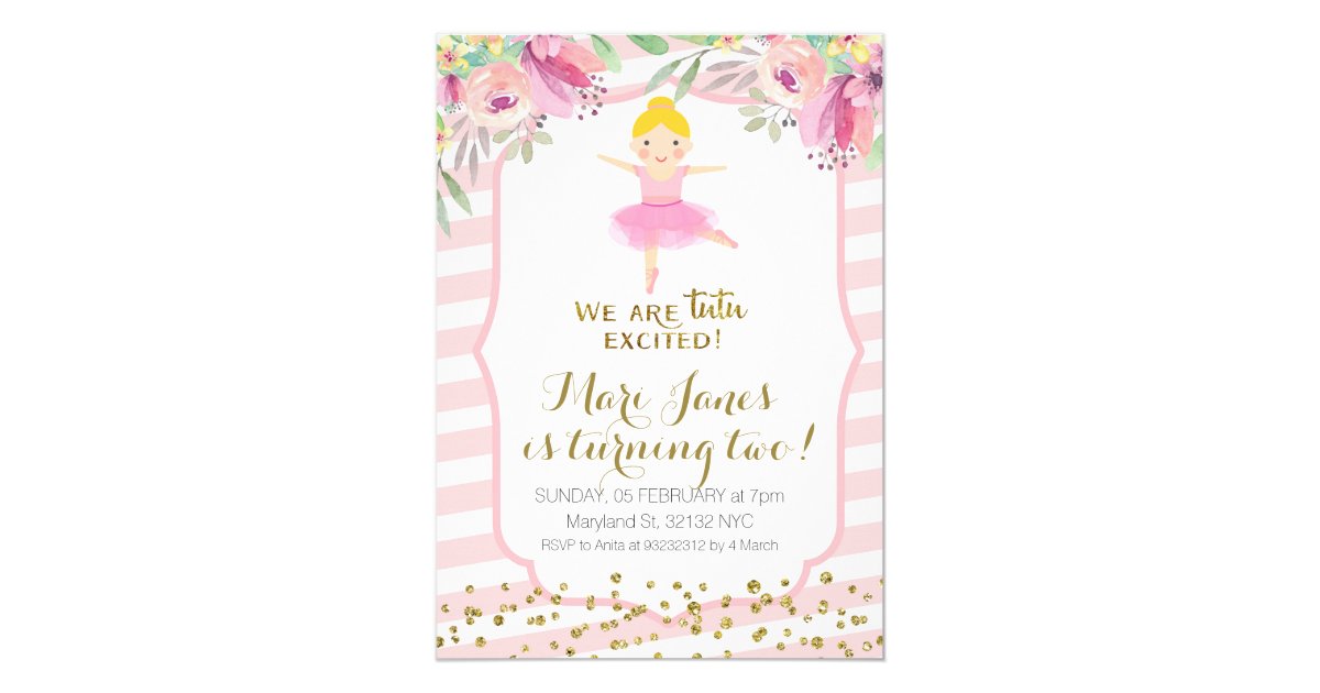 tutu pink girl birthday invitation | Zazzle.com