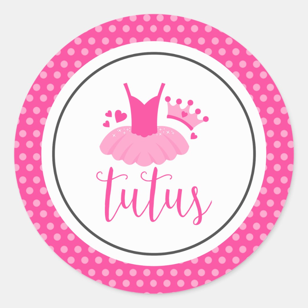 Tutus Gender Reveal Classic Round Sticker | Zazzle