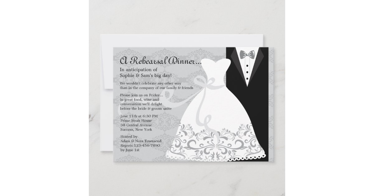 Tux and Gown Invitation | Zazzle