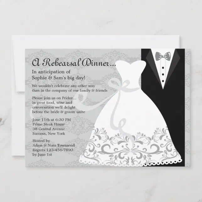 Tux and Gown Invitation | Zazzle