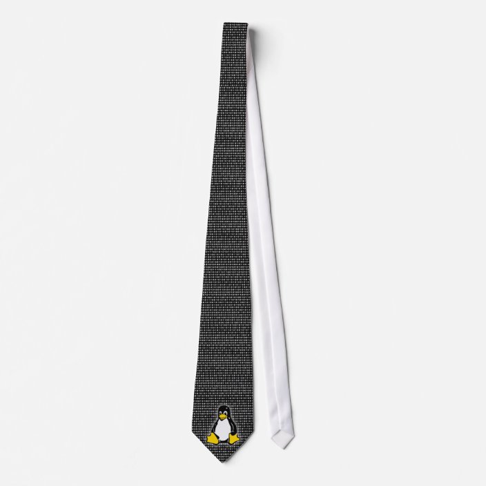Tux Linux Logo Binary Black and White Tie | Zazzle.com