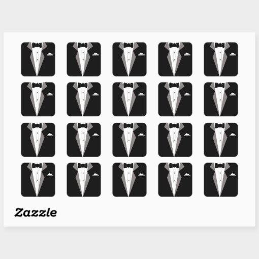 Tuxedo Art Square Sticker | Zazzle