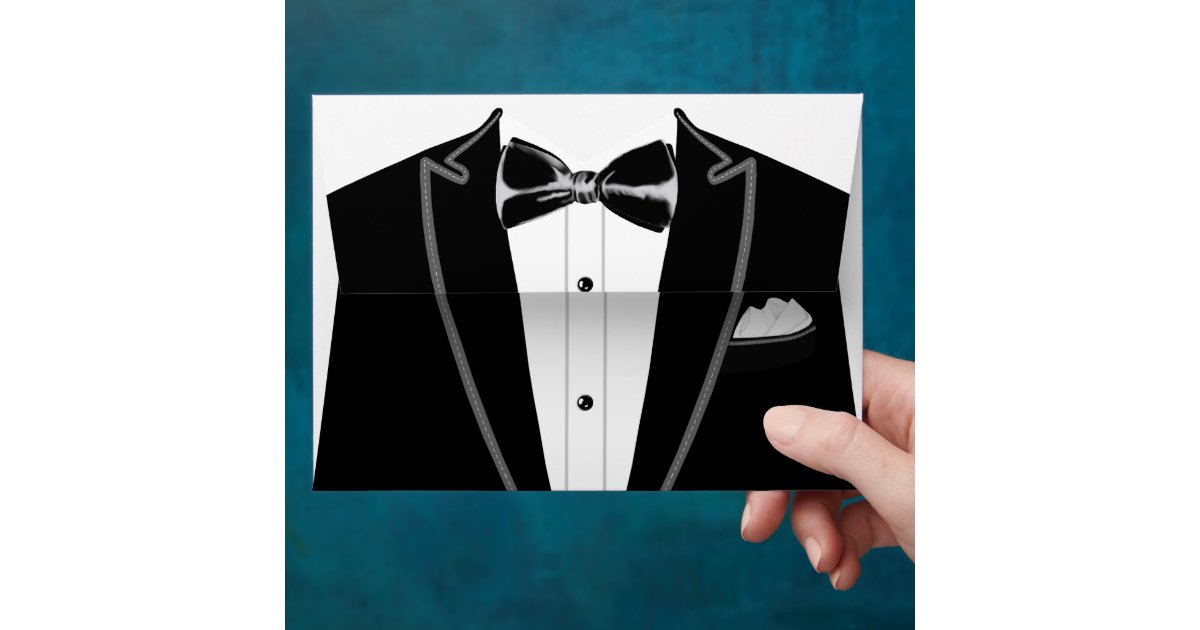 Tuxedo bachelor party envelope | Zazzle