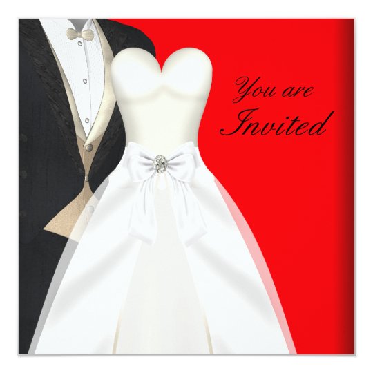 Tuxedo Ball Gown Black Tie Party Invitations | Zazzle.com