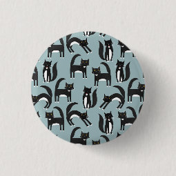 Tuxedo Black and White Cats Button | Zazzle