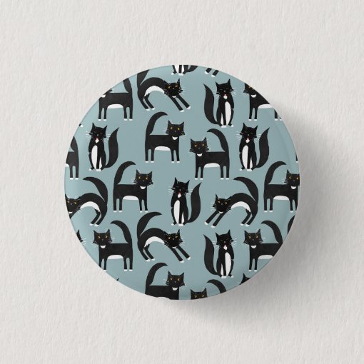 Tuxedo Black and White Cats Button | Zazzle