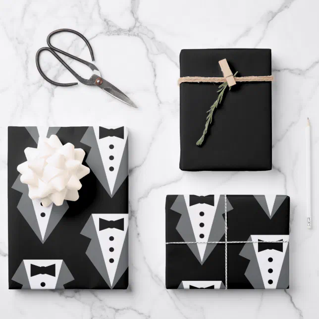 Tuxedo Black Tie Father's Day Wrapping Paper Sheets | Zazzle