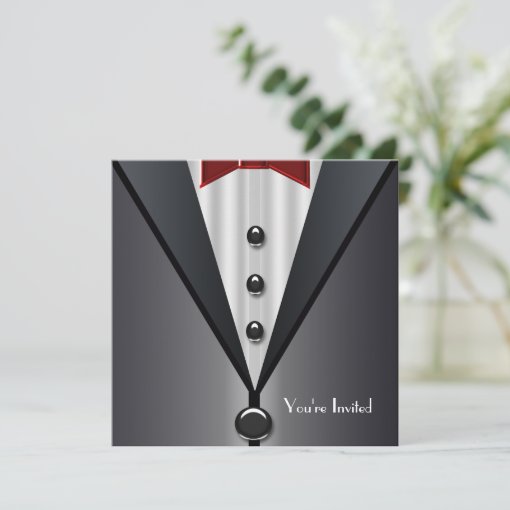 Tuxedo Black Tie Formal Event Black Tie Party Invitation | Zazzle