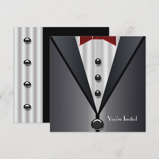 Tuxedo Black Tie Formal Event Black Tie Party Invitation | Zazzle