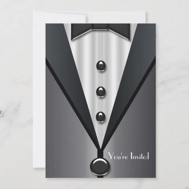 Tuxedo Black Tie Formal Event Invitation | Zazzle