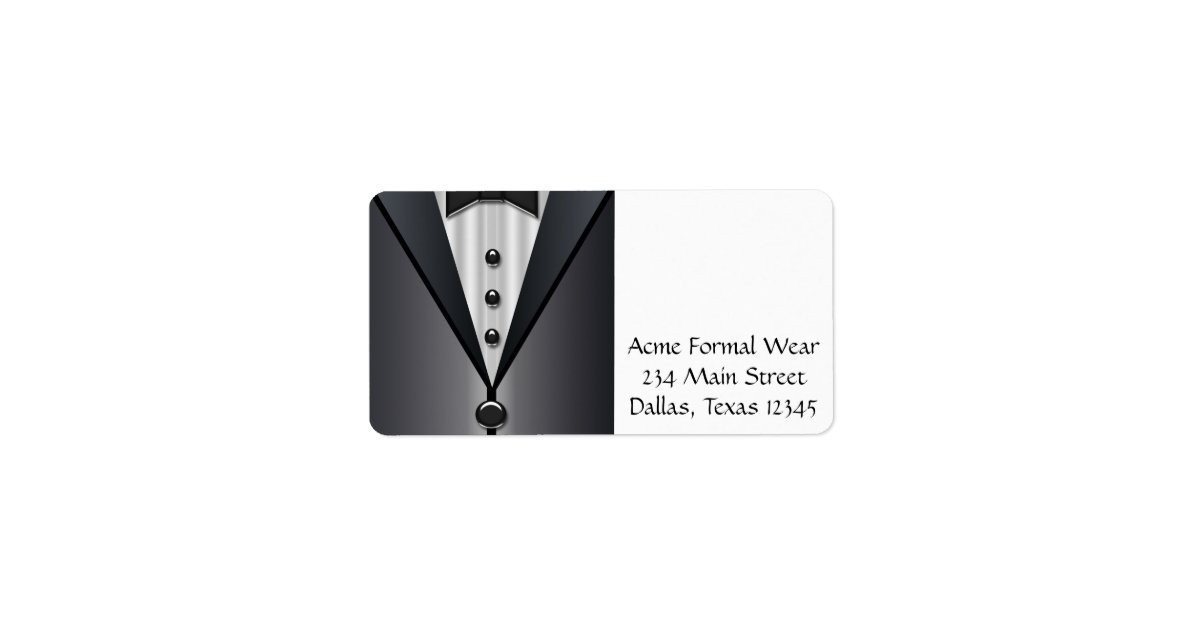 Tuxedo Black & White Address Labels | Zazzle