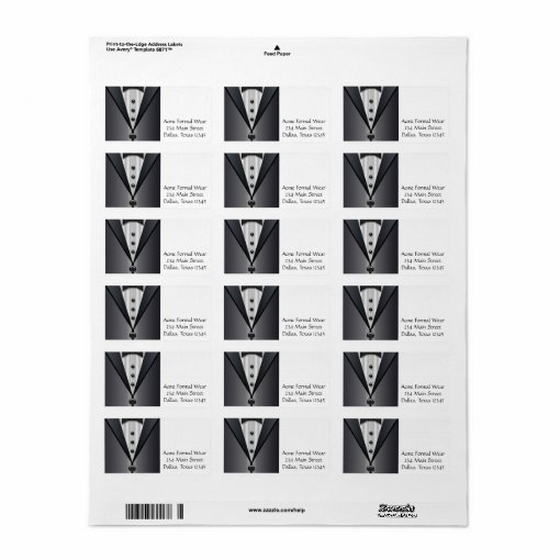 Tuxedo Black & White Address Labels | Zazzle