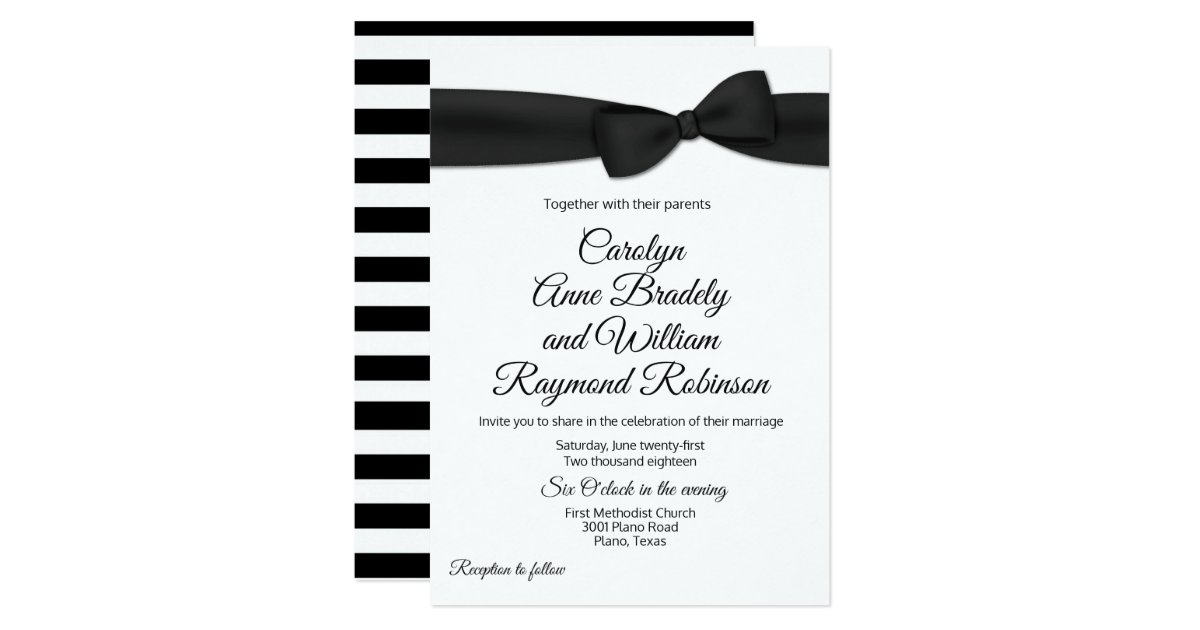 Tuxedo Bow Tie Wedding Invitation | Zazzle.com
