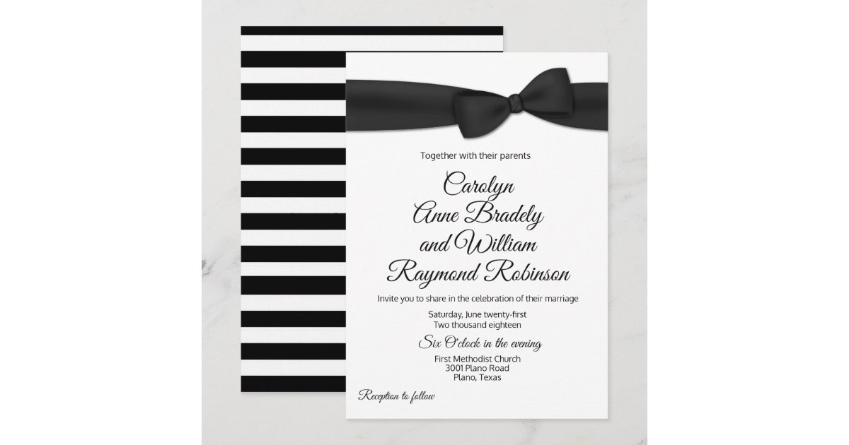 Tuxedo Bow Tie Wedding Invitation | Zazzle