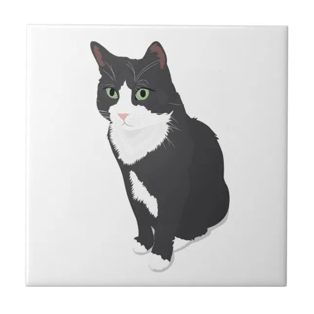 Tuxedo Cat Ceramic Tile | Zazzle