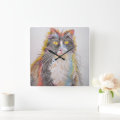 Tuxedo Cat Drawing illustration Art Wall Clock | Zazzle