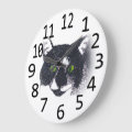 Tuxedo Cat Face Head Pointillism Wall Clocks | Zazzle
