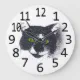 Tuxedo Cat Face Head Pointillism Wall Clocks | Zazzle