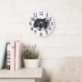 Tuxedo Cat Face Head Pointillism Wall Clocks | Zazzle