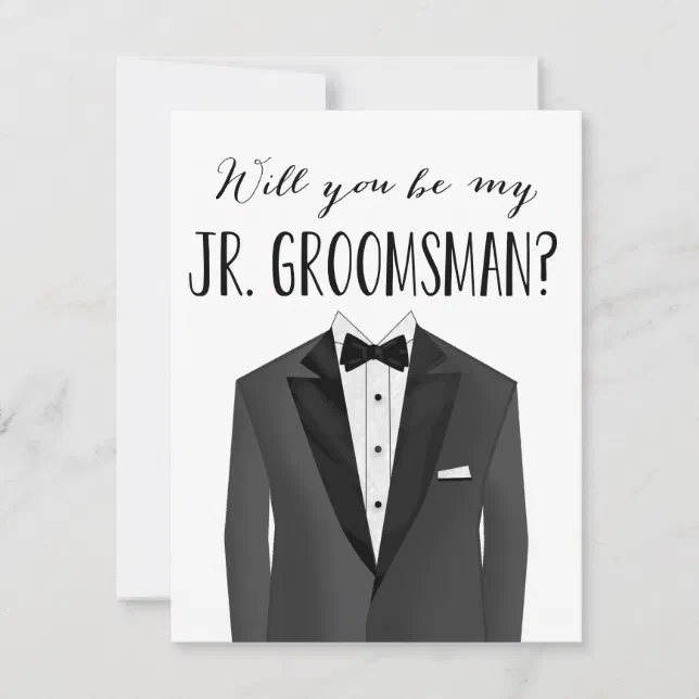 Tuxedo Junior Groomsman | Groomsman Invitation | Zazzle