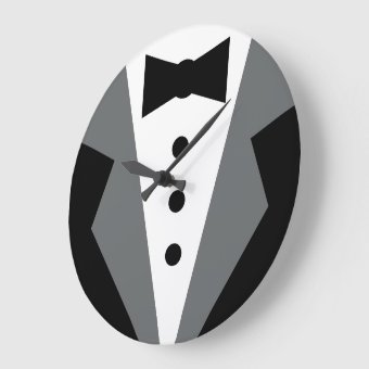 Tuxedo Large Clock | Zazzle