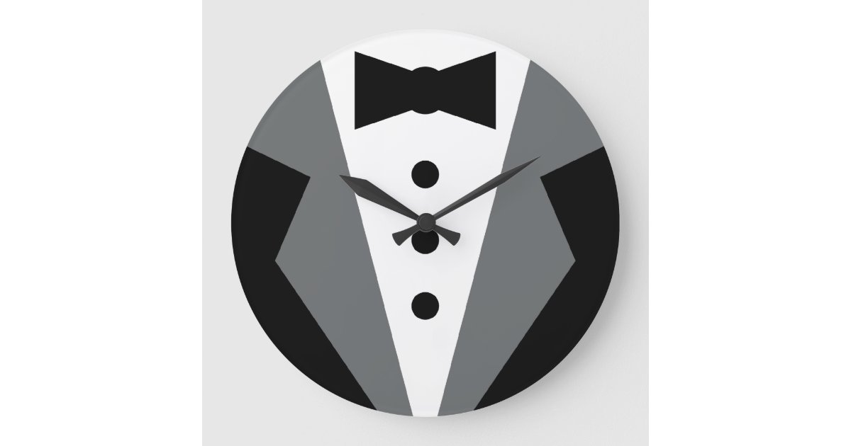 Tuxedo Large Clock | Zazzle