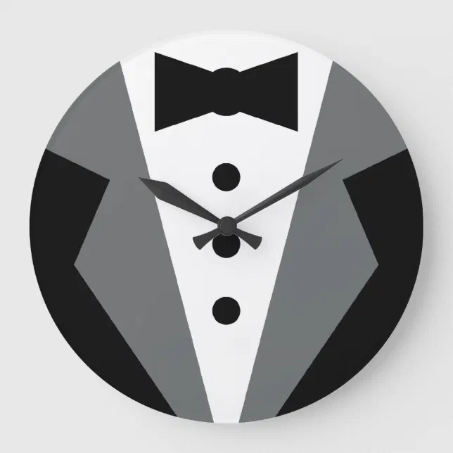 Tuxedo Large Clock | Zazzle