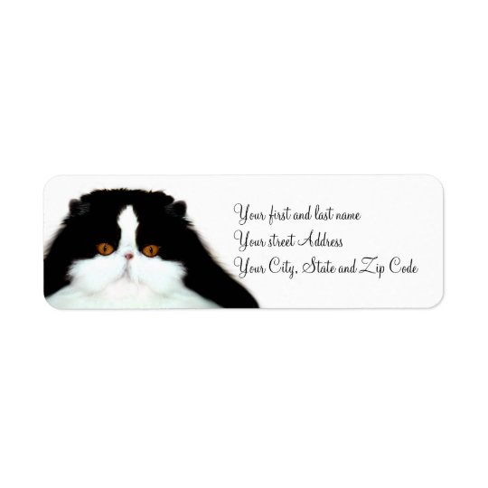 Tuxedo persian cat face label | Zazzle.com
