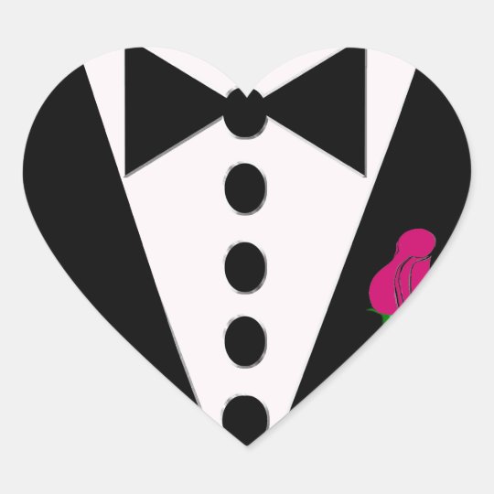 Tuxedo Sticker You Choose Rose Color | Zazzle.com