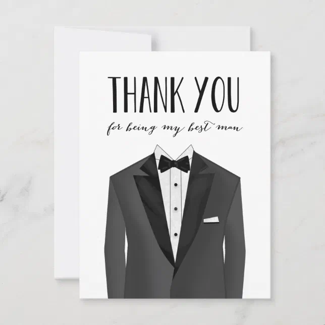 Tuxedo Thank You Best Man | Groomsman | Zazzle