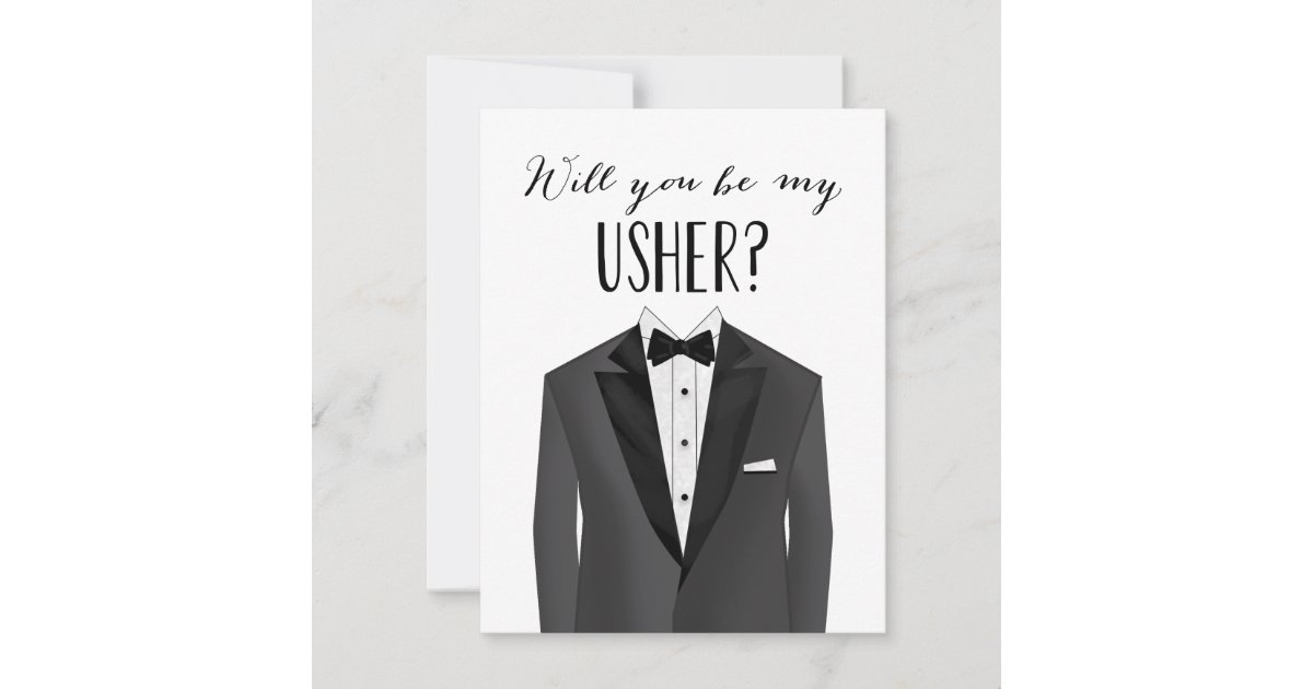 Tuxedo Usher | Groomsman Invitation | Zazzle