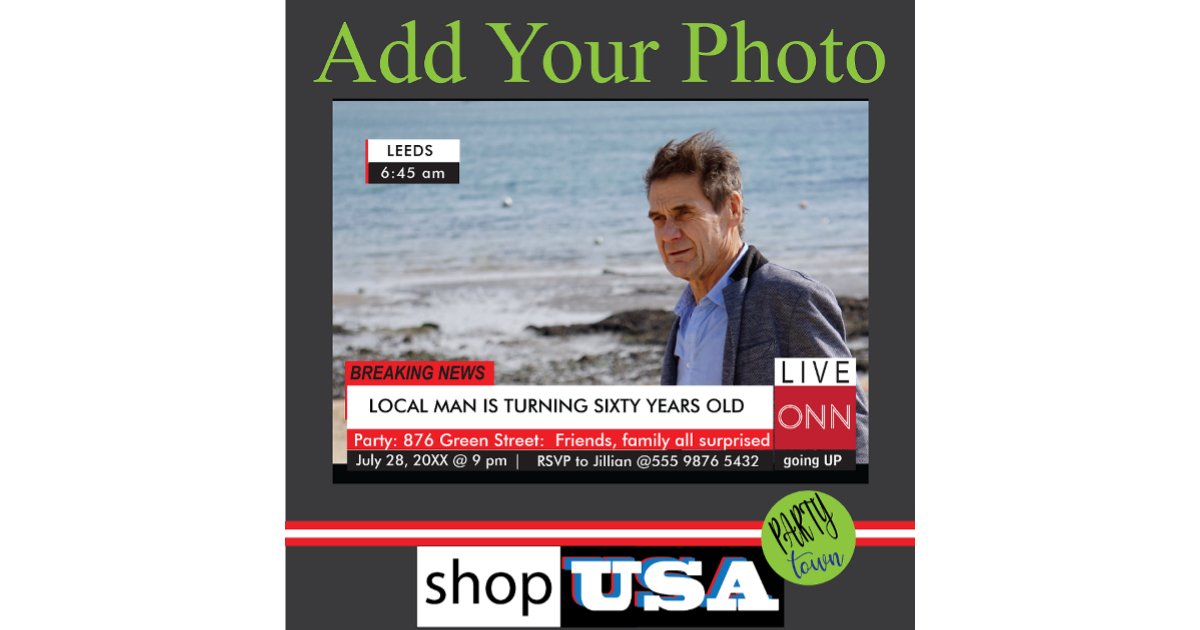 TV News Mens Funny Birthday Magnetic Invitation | Zazzle