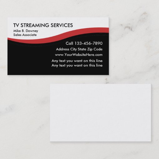 TV Streaming Service Business Cards | Zazzle