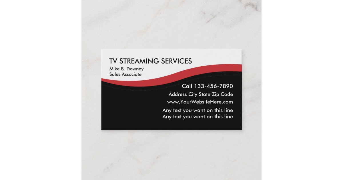 TV Streaming Service Business Cards | Zazzle