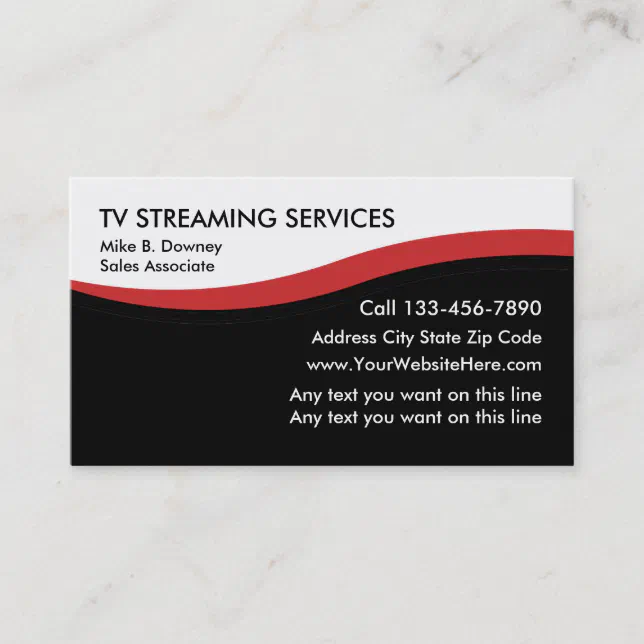 TV Streaming Service Business Cards | Zazzle