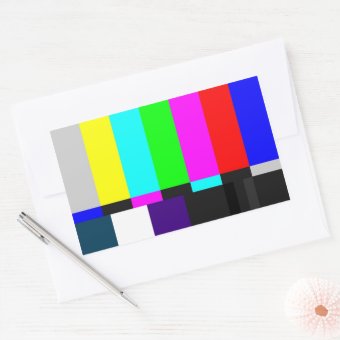 TV Test Screen Rectangular Stickers | Zazzle