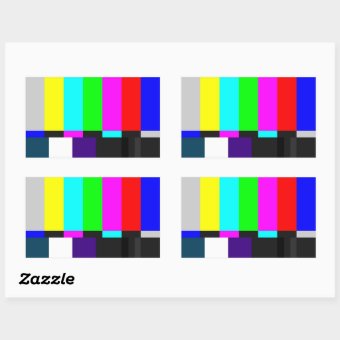 TV Test Screen Rectangular Stickers | Zazzle
