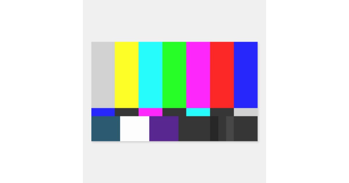 TV Test Screen Rectangular Stickers | Zazzle