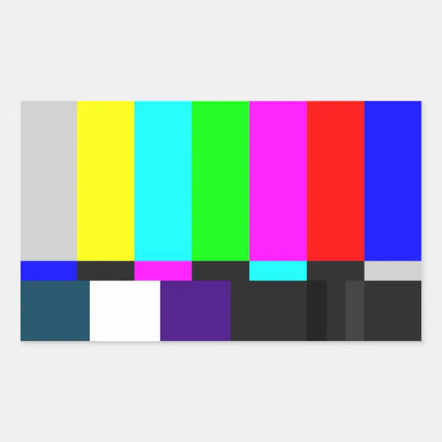 TV Test Screen Rectangular Stickers | Zazzle